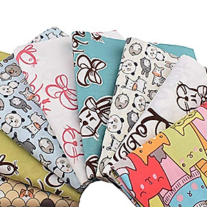 discountstore145 8Pcs Fabric Patchwork, Cartoon Animal Print Cotton Fabric Kids Bedding for Patchwork Sewing Bags 20 * 25cm