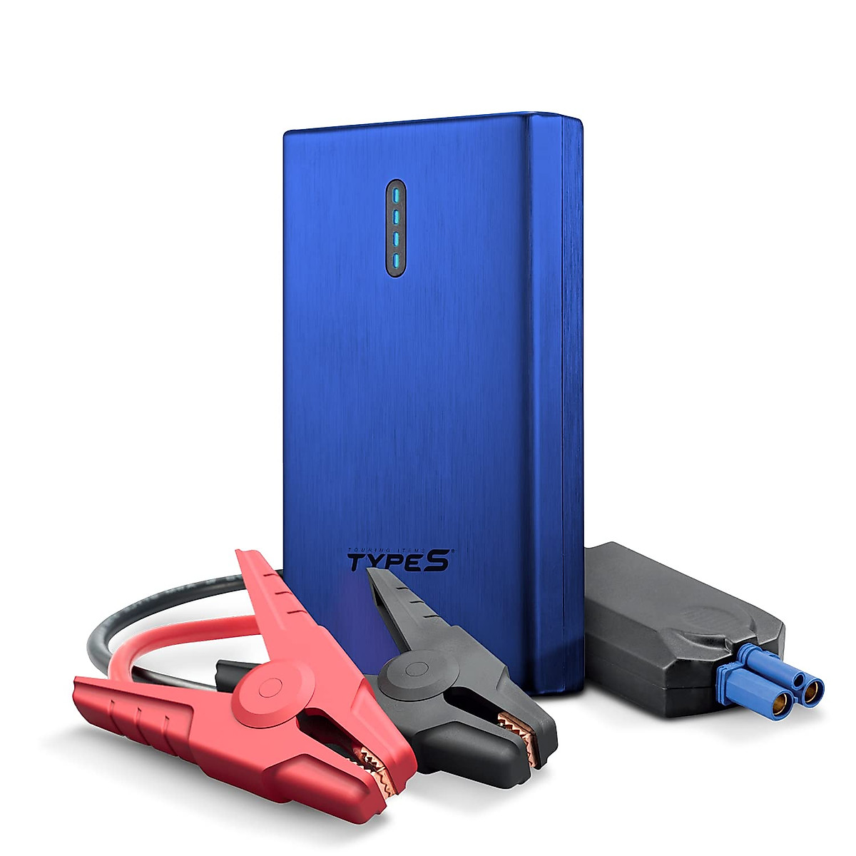 Type S 1000A 12V 6.0L Jump Starter Power Bank with Dual USB Charging and 8,000 mAh Power Bank - Blue