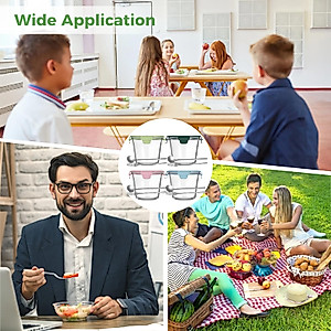 4 Pack Round Glass Meal Prep Containers with Airtight Lids, Leak-proof Storage Containers Set, Reusable Glass Soup Containers Overnight Oats Containers for Leftover, Fruit, Microwave & Freezer Safe