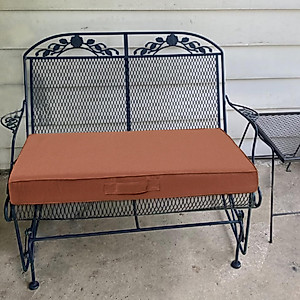 Faible Poisson Outdoor Bench Cushion and Replacement Cover, 60 x 18 Inch Waterproof Porch Swing Cushions with Handle and Anti-Slip Straps for Garden Patio Furniture