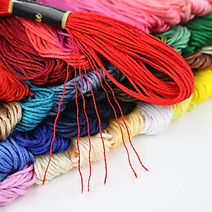 Similane Embroidery Floss 50 Skeins Cross Stitch Thread Rainbow Color Friendship Bracelets Floss Crafts Floss with 12 Pcs Floss Bobbins and 1 Pcs Needle-Threading Tool