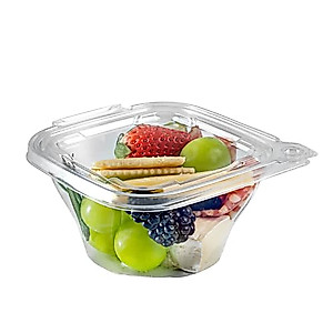 Restaurantware Tamper Tek 8 Ounce Snack Containers 100 Durable Deli Containers - Tamper-Evident Lid Disposable Clear PET Round Containers With Lid For Takeout And Delivery Orders