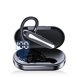 AMTERBEST Bluetooth Headset, Wireless Bluetooth 5.0 Earpiece Hands-Free Earphones with Stereo Mic,8 Hrs Play time, Compatible iPhone Android Cell Phones Driving, Business, Office