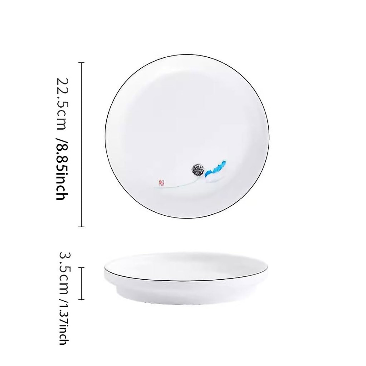 Dinner Plates Set Household Exquisite Club Hotel Tableware Decoration Creative Plate Large Vegetable Plate Salad Bowl Kitchen Salad Bowl (Size : Medium)