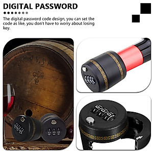 Tofficu Wine Bottle Lock, Wine Stoppers for Wine Bottles, Reusable Bottle Stopper with Digital Lock, Wine Saver Keeps Wine Fresh, for Whiskey Bottles, Wine Bottles