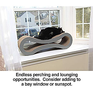 PetFusion Ultimate Cat Scratcher Lounge, Reversible Infinity Scratcher in Multiple Colors. Made from Recycled Corrugated Cardboard, Durable & Long Lasting