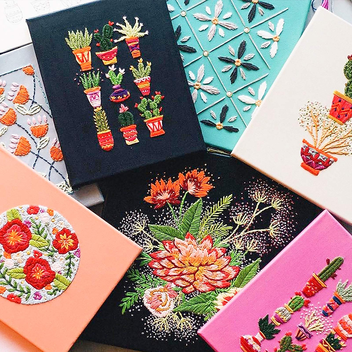 Similane Embroidery Floss 50 Skeins Cross Stitch Thread Rainbow Color Friendship Bracelets Floss Crafts Floss with 12 Pcs Floss Bobbins and 1 Pcs Needle-Threading Tool