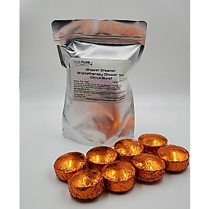 Spa Pure CITRUS Burst Aromatherapy: Shower Bomb Aromatherapy With 100% Natural/Organic Essential Oils - Transform Your Shower - Transform Your Mood (8 Count) Pack of 1
