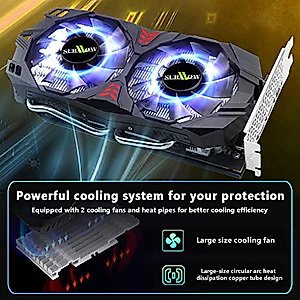 SURALLOW AMD Radeon RX 580 8GB Graphics Card, 2048SP,GDDR5,256 Bit Graphics Card for Gaming PC,PCIE 3.0,Twin Freeze Fans Computer Video Card with HDMI/DP/Ports