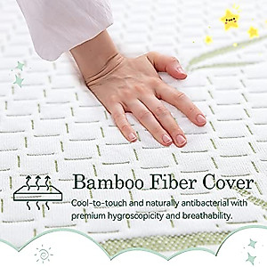 Vyfipt 6 Inch Green Tea Mattress, Bamboo Cover Medium Firm Memory Foam, Twin