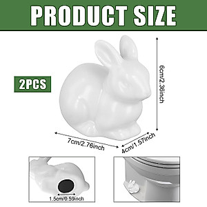 2pcs Ceramic Toilet Bolt Covers, Rabbit Shaped Toilet Bolt Covers Toilet Screw Cover Caps Toilet Knob Caps Decorative for Bathroom Toilet Parts Decoration