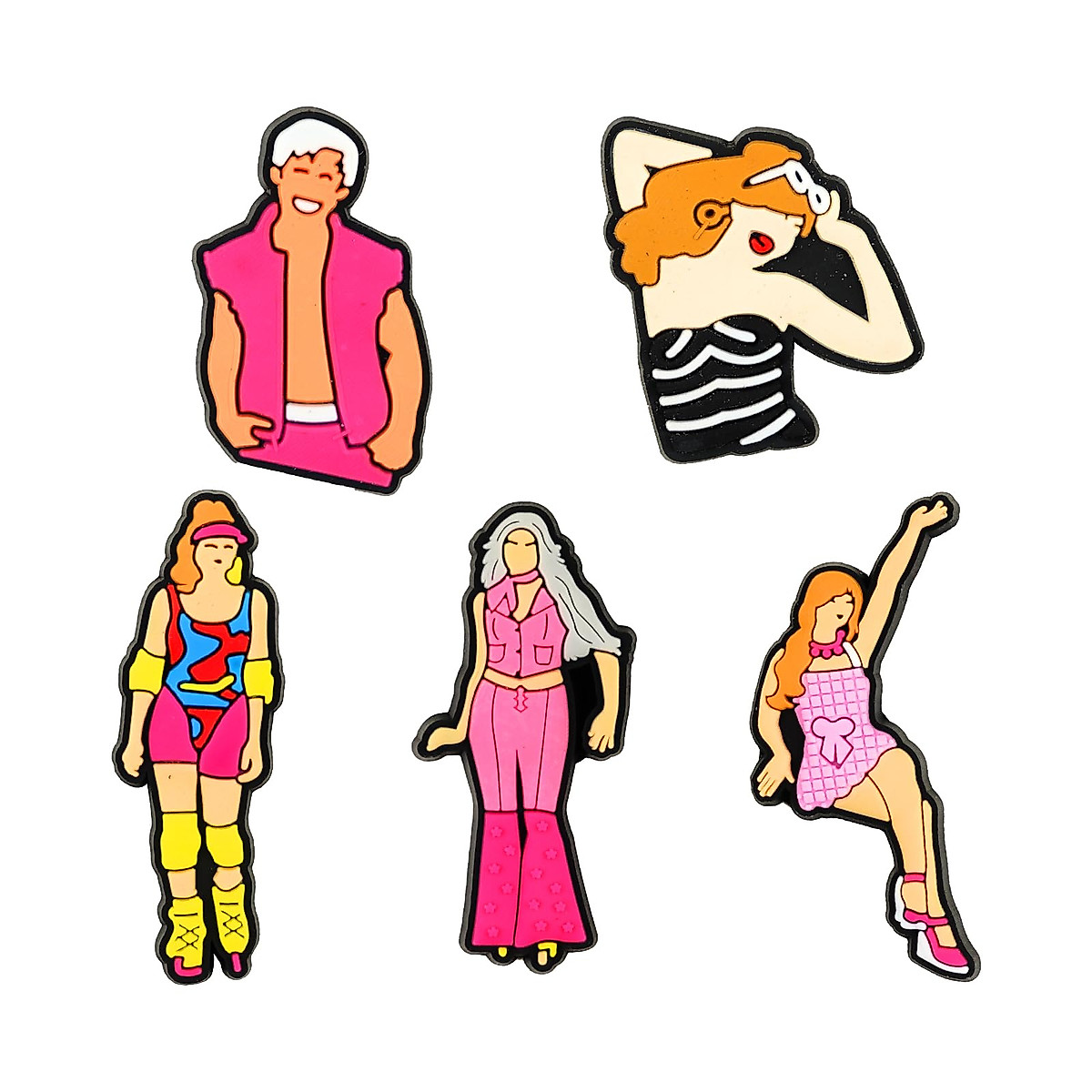 Costierna Shoe Charms for Girls, Preppy Cute Pinks Shoe Pins Decoration Charms for Teens Girls Girly Party Favor Gifts