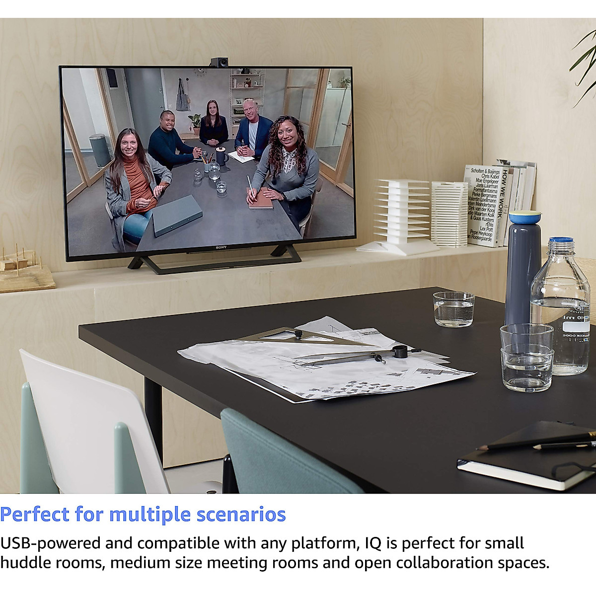 Huddly IQ Full HD 1080p USB Video Conferencing Camera with Embedded Microphone Array and AI Capabilities