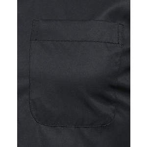 ZEROYAA Men's Long Sleeve Dress Shirt Solid Slim Fit Casual Business Formal Button Up Shirts with Pocket ZSSCL01 Black Large