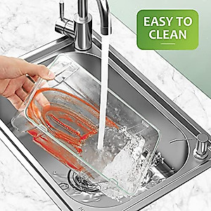 Refrigerator Organizer Bins, Hemoton 8pcs Stackable Fridge Organizer with Built- In Handles, PET Clear Bins For Fridge, Kitchen Cabinet, Pantry and Countertops, 10.39 x 6.1 x 2.95 inches