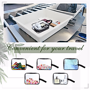 Silkfly 24 Pcs Clear Toiletry Bag PVC Travel Cosmetic Bag with Handle Strap Makeup Bag Vacation Valentine Salon Gift(Black)