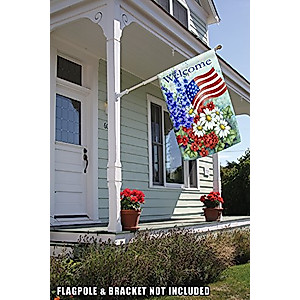 Toland Home Garden 102060 Welcome Patriotic Double Sided for Outdoor Flower Yard Decoration, 28x40 Inch, House Flag