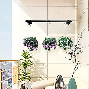 Industrial Pipe Clothing Rack is 22 Inches,Closet Rods for Hanging Clothes,The Suspension Black Closet Rod of The Multi-Functional,Suitable for Clothing Retail Display,Laundry Room,Home Room,2-Pcs