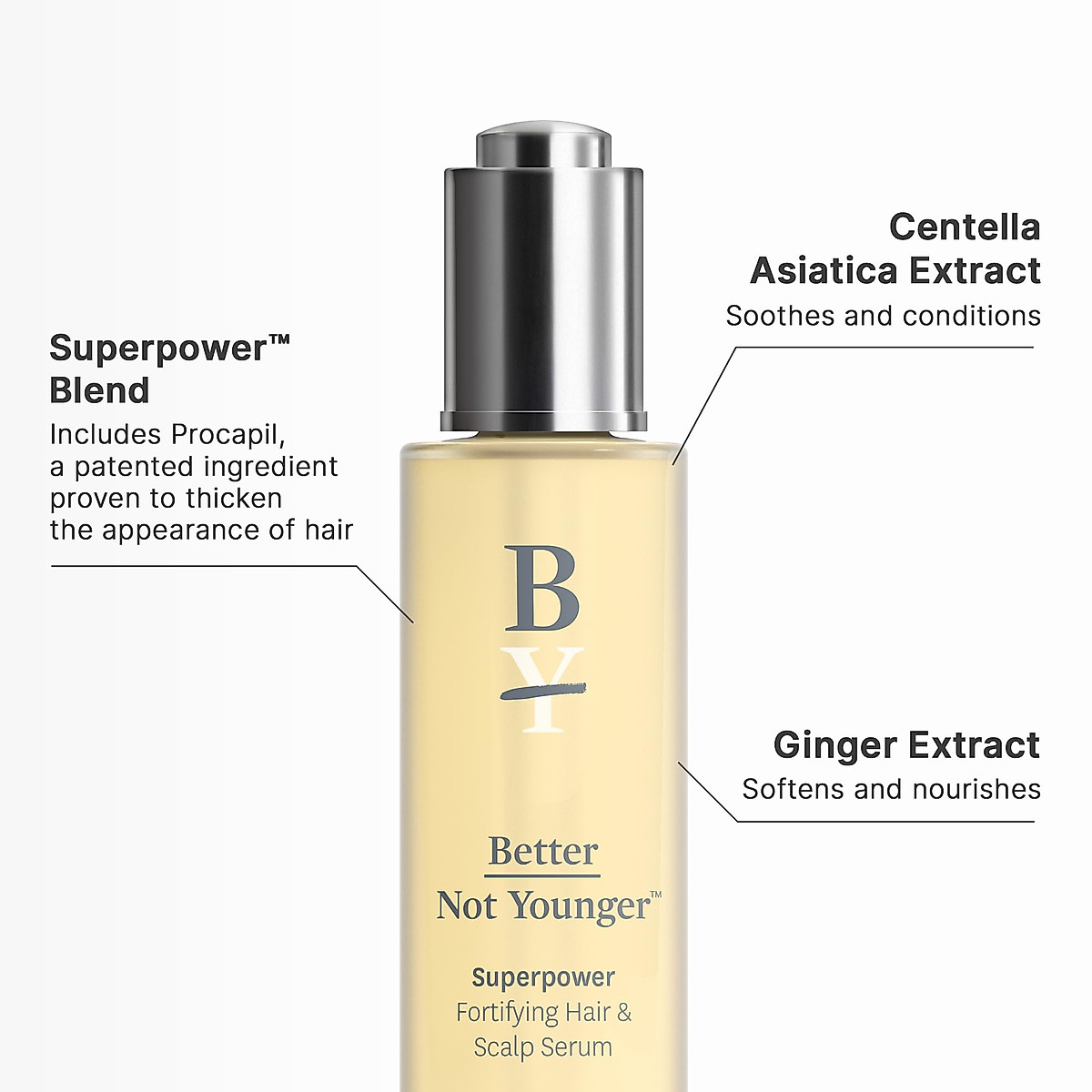 Better Not Younger Superpower Hair & Scalp Duo Set - Fortifying 2fl.oz. plus Liquid Comb - Leave-in Serum w/ Massaging Applicator for Stronger, Thicker, Fuller