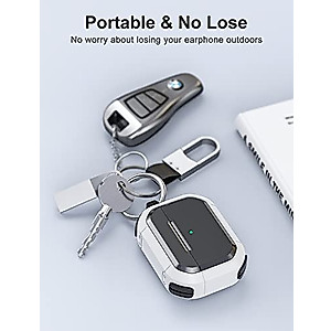 Link Dream AirPods Pro 2 Cases Cover Tough TPU ABS Case with Keychain Full Protective Cover for AirPods Pro 2nd Generation 2022 (Black+White)