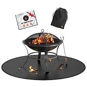 Fire Pit Mat for Under Fire Pit - 48" Fireproof mat, Grill Mats for Outdoor Grill Deck Protector, Grill Mats for Decks, Under Grill Mat, Grill Mats, BBQ Mat for Under BBQ, Patio Mat