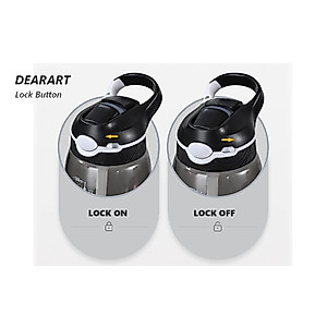 DEARART 32oz Dark Cyan Water Bottles With Narrow Straw, BPA FREE and Hidden Cup Mouth, Summer Clear Bottle With Handle, Suit Office Sports Work Gym Yoga Traveling etc.