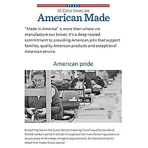 Cutco Table Knives Set of Four with Tray, Four of Cutcos Knife in a Dishwasher-safe Tray, 8.4 Inch Long, 3.4 Inch Double-D Serrated Edge Blades with 5 Inch Classic Brown Handles