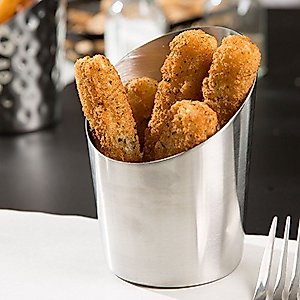 American Metalcraft FFCS45 Stainless Steel Fry Cup, Satin, Angled, 12 oz.