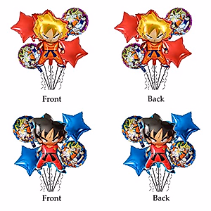 10Pcs Cute Anime Party Decoration Balloons,Aluminum Film Material Double Sided Balloons,Anime Theme Party Supplies,Kawaii Birthday Party Ballons
