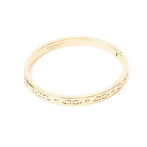 Coach Kissing Bracelet C Hinged Bangle ROSE Gold Pink
