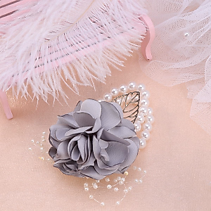 BESPORTBLE Artificial Rose Wrist Rose Wrist Corsage Wristlet with Artificial Pearls Wrist Corsage Hand with Elastic Wristband for Girl Bridesmaid Wedding Party Prom
