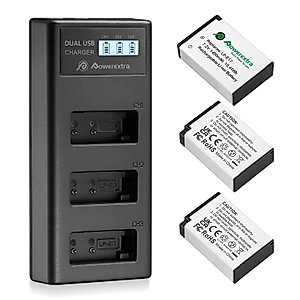 Powerextra 3 Pack LP-E17 Battery and Charger Compatible with Canon LP E17 and Canon Rebel SL2 SL3 T6i T6s T7i M3 M5 M6 200D 77D 750D 760D 800D 8000D KISS X8i