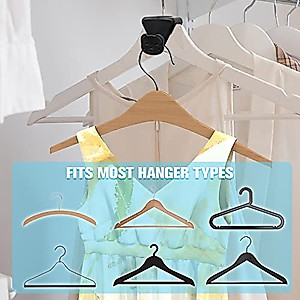 ZOCONE 25PCS Clothes Hangers, Space Saving Hangers for Clothes, Heavy Duty Hanger Connector Hooks Cascading Organizers to Expand Closet Space, with Storage Bag(Black)
