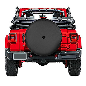 Boomerang - 32" Soft JL Tire Cover for Jeep Wrangler JL (with Back-up Camera) - Sport & Sahara (2018-2021) - Black Denim Vinyl - Integrated Camera Hood