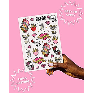 xo, Fetti Bride or Die Bachelorette Temporary Tattoos - 48 Foil Styles | Til Death Do Us Party Bach Decoration, Bridesmaid Favor, Bride to Be Gift + Bridal Shower Supplies