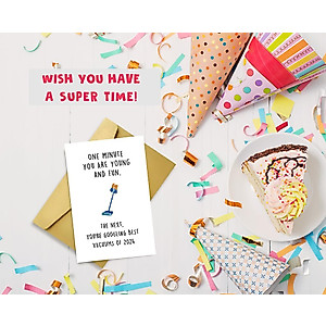 Funny Birthday Card for Women Men, Happy 40th 50th 60th 70th 80th 90th Birthday Cards for Dad Mom Sister Brother Friend, Happy Birthday Card for Grandma Grandpa with Sticker And Envelopes