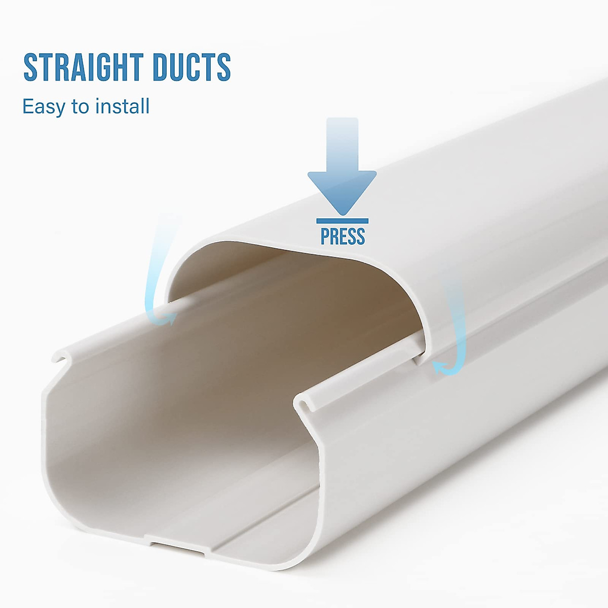 3" W 16.1Ft L Line Set Cover Kit for Mini Split Air Conditioners Decorative PVC Slim Line Cover for Central AC & Heat Pumps Systems Tubing Cover (3" W 16.1Ft L)