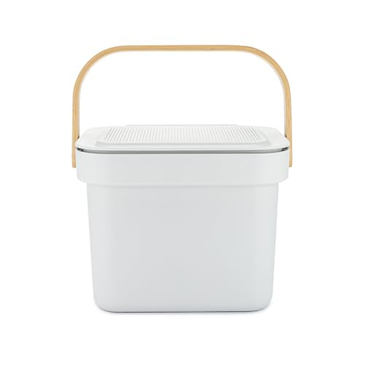 Full Circle Post Modern Stainless Steel 1.5 Gallon Compost Bin - Odor-Free Kitchen Countertop Composter with Charcoal Filter and Non-Scratch Base for Food Waste