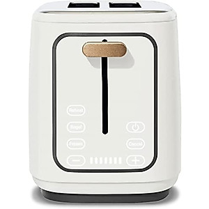 Touchscreen Toaster, 2-Slice Toaster with Touch-Activated Display, Kitchenware by Drew Barrymore (White Icing)