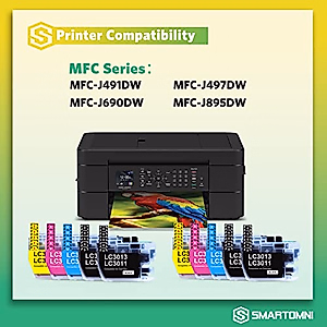S SMARTOMNI LC3013 LC3011 Compatible Ink Cartridge Replacement for Brother LC 3013 LC 3011 Ink Cartridge Color 10-Pack (4K2C2M2Y) Set for Brother MFC-J491DW MFC-J 497DW MFC-J 690DW MFC-J895DW Printer