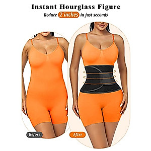 ECIFEE Waist Trimmer Belt for Women Waist Trainer Sauna Belt Tummy Control Low Back and Lumbar Support with Zipper Black