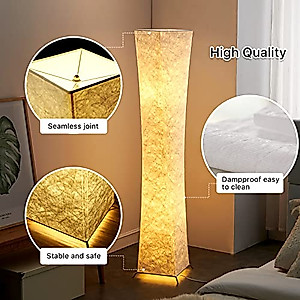 chiphy Floor Lamp, RGB Color Changing and Dimmable LED Lamp, Smart WiFi Bulbs Compatible with Alexa & Google Assistant, 64" Tall White Fabric Shade Light, Modern for Living Room, Bedroom, Game Room