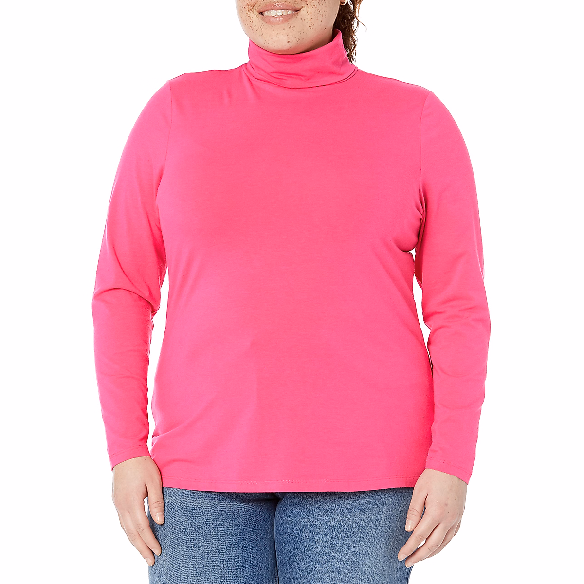 Amazon Essentials Women's Long-Sleeve Turtleneck (Available in Plus Size), Hot Pink, Medium