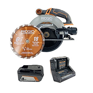 RIDGID 18V Cordless 6-1/2 in. Circular Saw Kit with (1) 4.0 Ah Battery and Charger