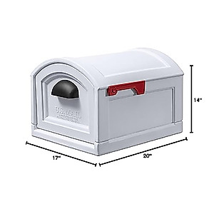 Step2 Town-to-Town XL Post-Mount Mailbox, Weather Resistant, Large Outdoor Mailboxes, Made of Durable Plastic, Easy to Install, USPS T4 Sized Mailbox, Flag Included, Classic White