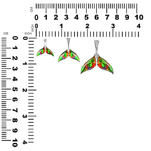 Starborn Ammolite Whale Tail Pendant in Sterling Silver - Large