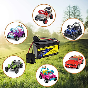 SEFEPODER Replacement Battery Compatible with Fisher Price Power Wheels 12 Volt Battery, 12V 8Ah Lifepo4 Lithium Ion Rechargeable Battery for Power Wheels Ride-On Vehicles