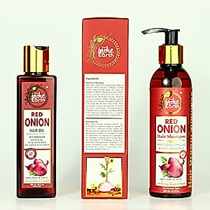 The Indie Earth best Red Onion Hair Care Combo with Red Onion Oil + Shampoo Total 400ML for Healthy and strong hair