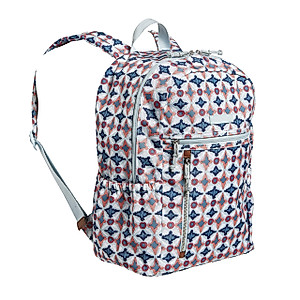 Vera Bradley Women's Lighten Up Study Hall Backpack, Water Geo, One Size