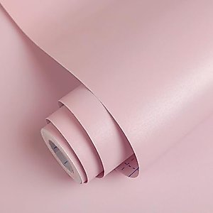 Abyssaly Pink Wallpaper 15.7" X 118" Pink Peel and Stick Wallpaper Self-Adhesive Removable Contact Paper for Cabinets Girls Bedroom Furniture Home Decor